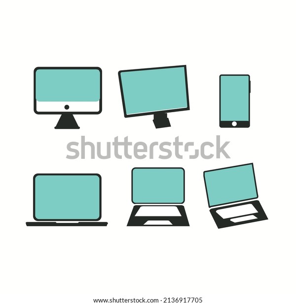 Vector Illustration Various Computer Electronic Devices Stock Vector ...