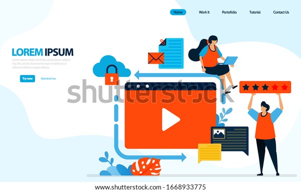 Vector Illustration Video Editing Process Mastering Stock Vector ...