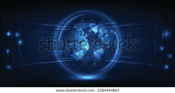 Vector Illustrations Glowing Hi Tech Globe Stock Vector (Royalty Free ...