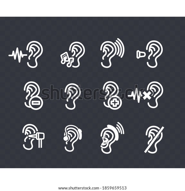Vector Image Collection Different Ears Icons Stock Vector (Royalty Free ...