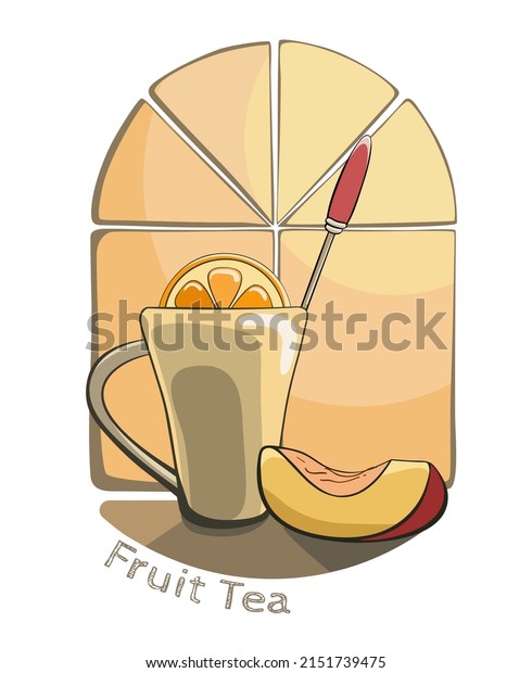 Vector Image Cup Fruit Tea Slices Stock Vector (Royalty Free ...