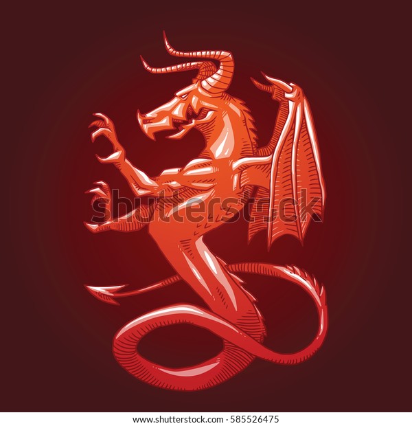 Vector Image Heraldic Red Formidable Dragon Stock Vector (Royalty Free ...