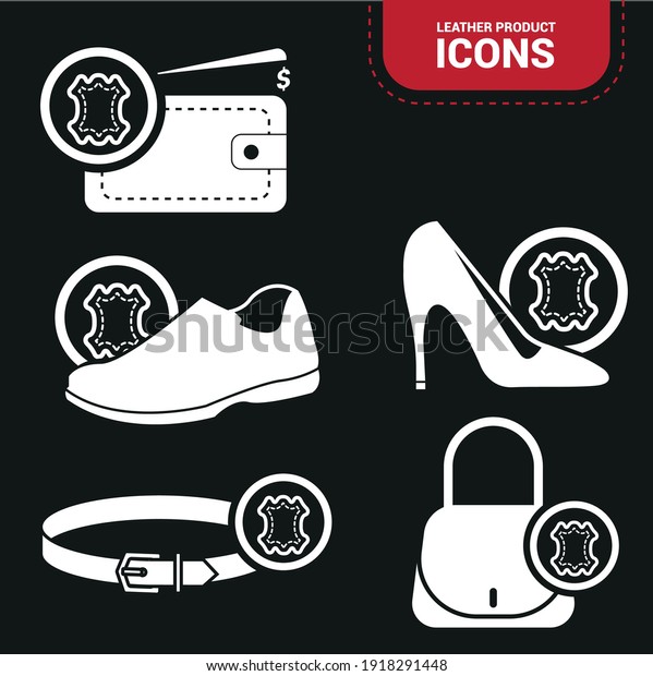 Vector Image Leather Objects Icons Icon Stock Vector (Royalty Free ...
