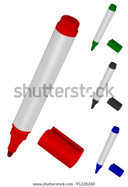 Vector Image Markers Various Colours On Stock Vector (Royalty Free ...