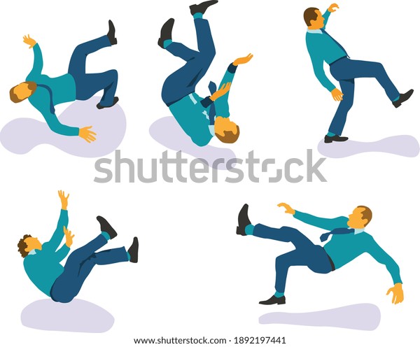 Vector Image Men Falling Pose Stock Vector (Royalty Free) 1892197441 ...