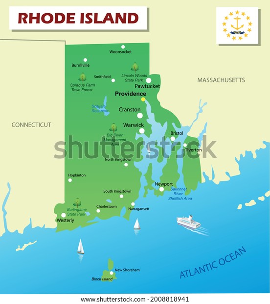Vector Image Tourist Map Rhode Island Stock Vector (Royalty Free ...