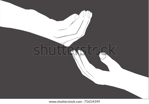 Vector Image Two Human Hands Giving Stock Vector (Royalty Free ...