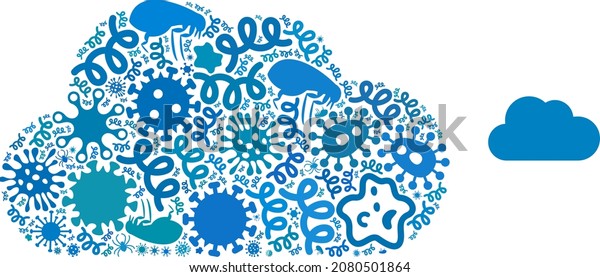 Vector Infection Cloud Icon Collage Pandemic Stock Vector (Royalty Free ...