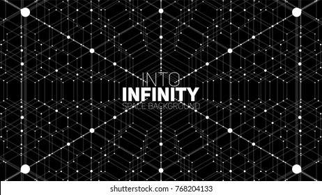 Vector Infinite Hexagonal Space Background Matrix Stock Vector (Royalty ...