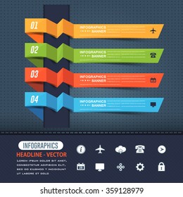 Vector Infographics Web Elements Numbers Banner Stock Vector (Royalty ...
