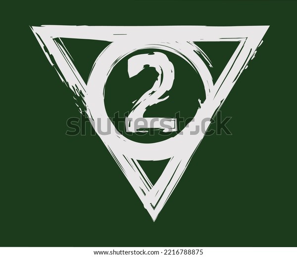 Vector Inverted Triangle Circle Digit Two Stock Vector (Royalty Free ...