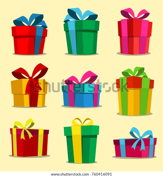 Vector Isolated Cartoon Gift Box Icon Stock Vector (Royalty Free ...