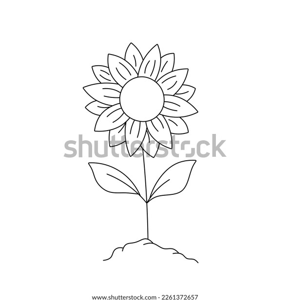 Vector Isolated One Single Simple Flower Stock Vector (Royalty Free ...