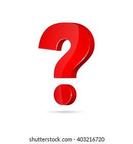 3d Red Question Symbol Isolated White Stock Illustration 1537080443 ...