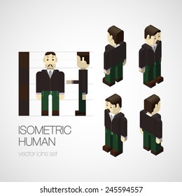 Vector Isometric Human Set Stock Vector (Royalty Free) 245594557 ...