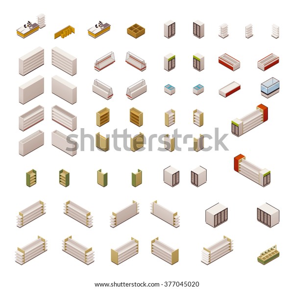 Vector Isometric Icon Set Infographic Elements Stock Vector (Royalty ...