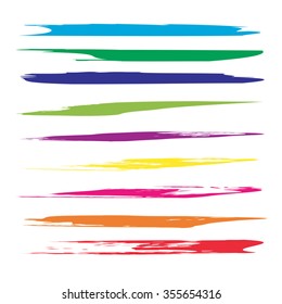 Vector Set Colorful Brush Strokes Colorful Stock Vector (Royalty Free ...