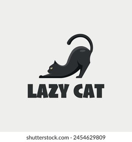 Vector Lazy Cat Text Logo Stock Vector (Royalty Free) 2454629809 ...