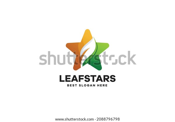 Vector Leaf Star Logo Gradient Stock Vector (Royalty Free) 2088796798 ...