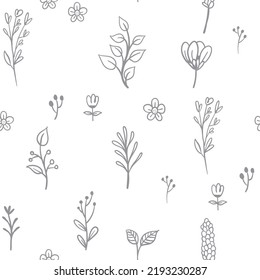 Vector Leaves Seamless Pattern Random Plants Stock Vector (Royalty Free ...