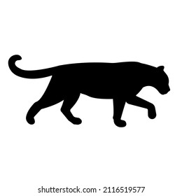 Vector Leopard Silhouette Isolated On White Stock Vector (Royalty Free ...