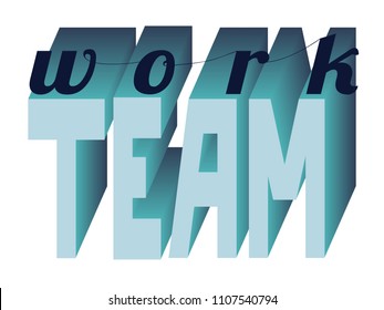 Vector Lettering On Team Work Theme Stock Vector (Royalty Free ...