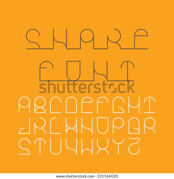 Vector Linear Font Simple Alphabet Mono: vector de stock (libre de ...