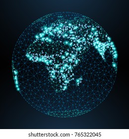 World Population Map Lights