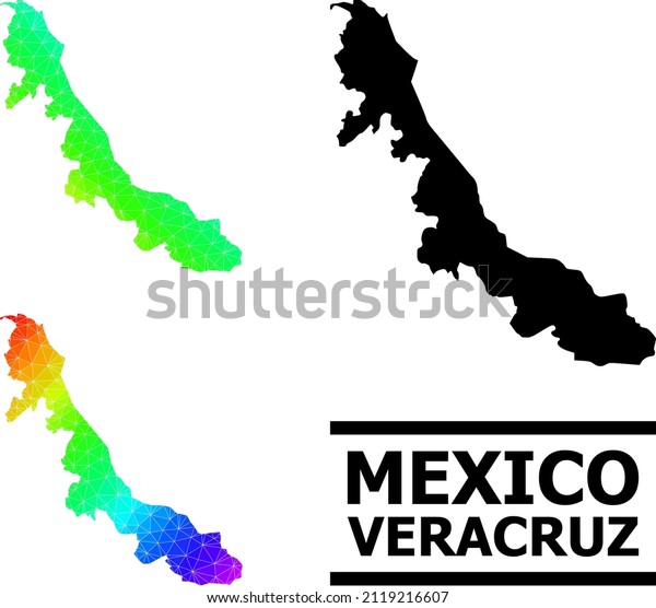 Vector Lowpoly Rainbow Colored Map Veracruz Stock Vector (Royalty Free ...