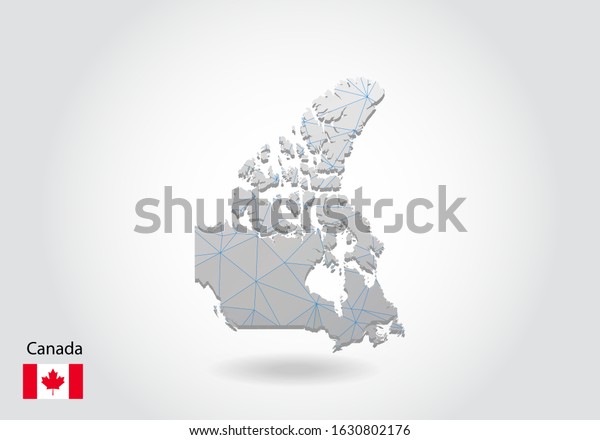 Vector Map Canada Trendy Triangles Design Stock Vector (Royalty Free ...
