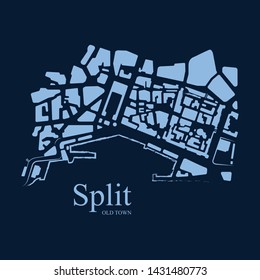 Vector Map City Split Croatia: vector de stock (libre de regalías ...