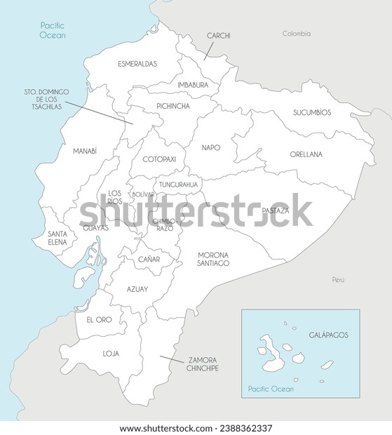 Vector Map Ecuador Provinces Administrative Divisions Stock Vector ...