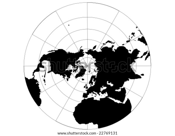 North Eastern Hemisphere Blank Map