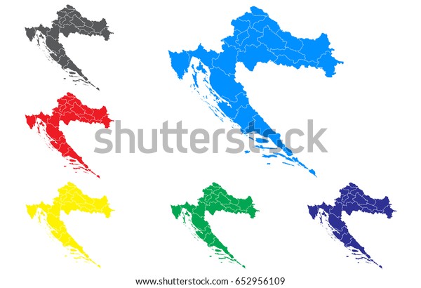 Vector Map Set Vector Croatia Maps Stock Vector (Royalty Free ...