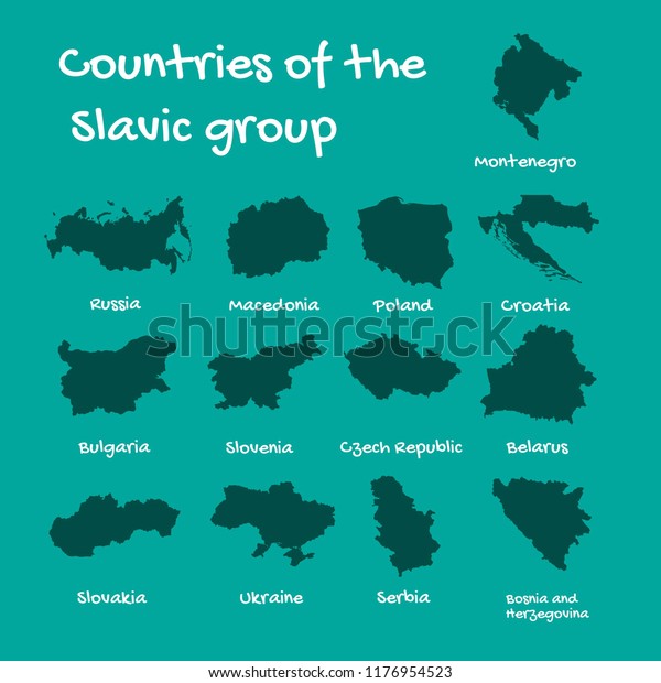 Vector Maps Countries Slavic Group Flat Stock Vector (Royalty Free ...