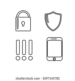 Vector Mobile Data Cyber Security Icon Stock Vector (Royalty Free ...