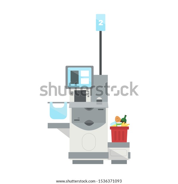 Vector Model Self Checkout Shop Cashier Stock Vector (Royalty Free ...