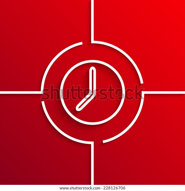 Vector Modern White Time Circle Icon Stock Vector (Royalty Free ...