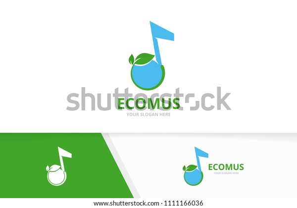 Vector Note Leaf Logo Combination Music Stock Vector (Royalty Free ...