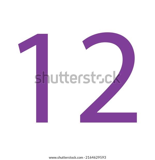 Vector Number 12 Simple Clip Art Stock Vector (Royalty Free) 2164629593 | Shutterstock
