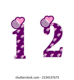 Vector Numbers 1 2 Printable Designs Stock Vector (Royalty Free ...