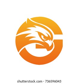 Vector Orange Initial D Hawk Face Stock Vector (Royalty Free) 736596034 ...