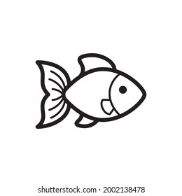 Vector Outline Tiny Fish Icon Isolated Stock Vector (Royalty Free ...