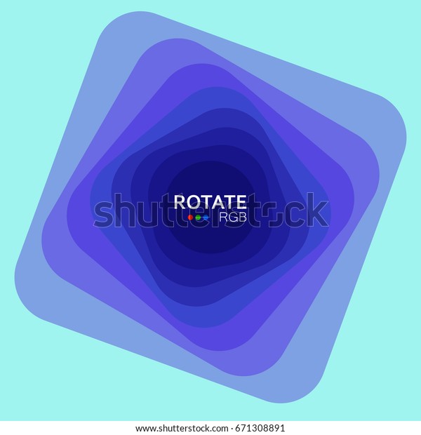 Vector Overlapping Rotate Square Circle Abstract Stock Vector (Royalty ...