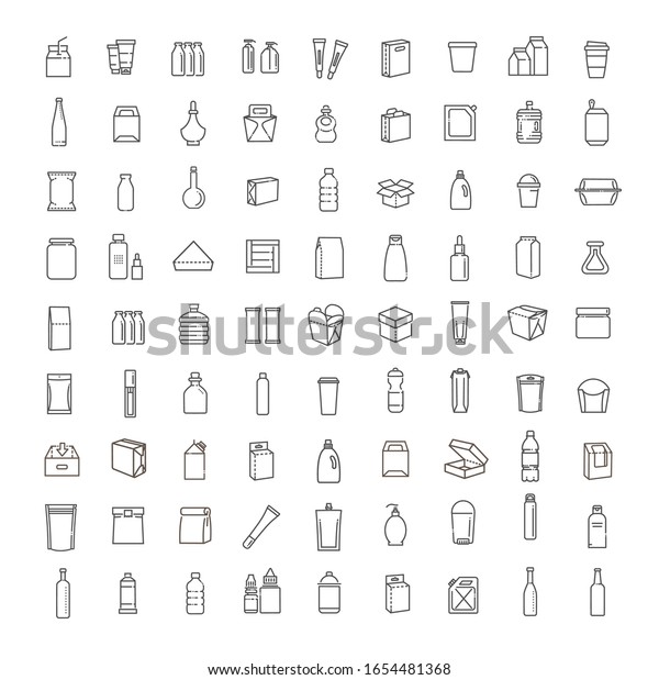 Vector Package Types Icon Set Thin Stock Vector (Royalty Free ...