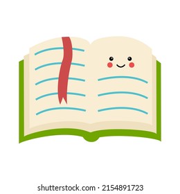 Vector Picture Cute Open Book On Stock Vector (Royalty Free) 2154891723 ...