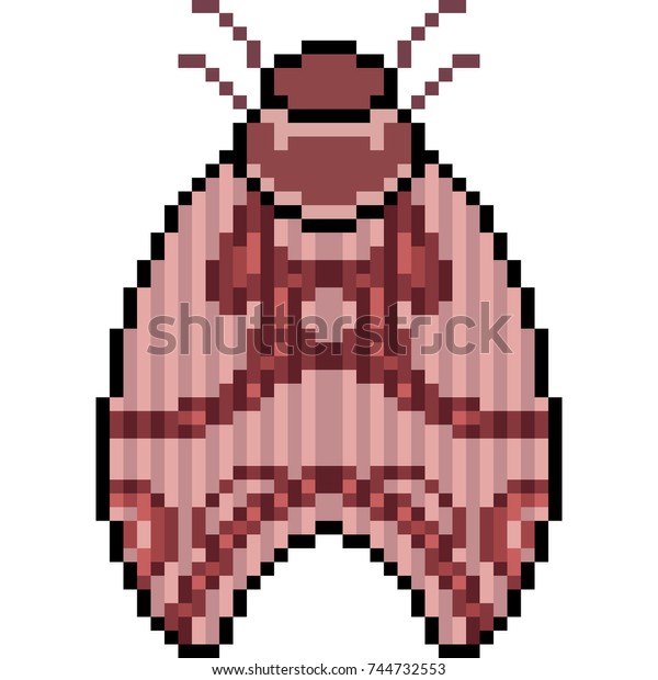 Vector Pixel Art Insect Moth Isolated Stock Vector (Royalty Free ...