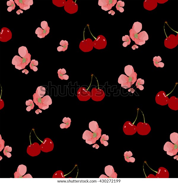 Vector Polygon Pattern Cherry Sakura On Stock Vector (Royalty Free ...