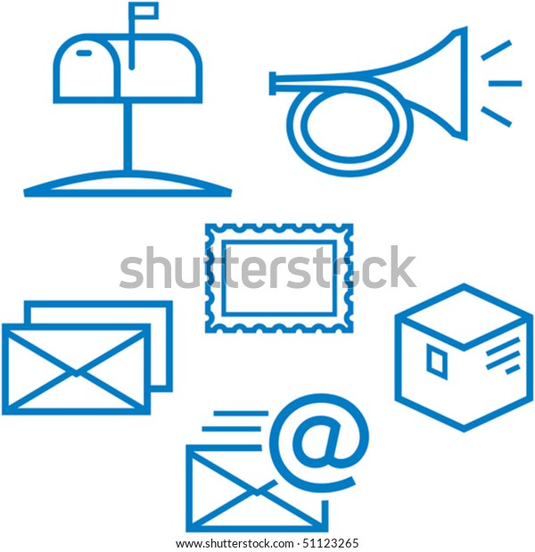 Vector Postal Items Illustration Stock Vector (Royalty Free) 51123265 ...
