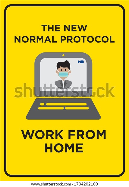 Vector Poster New Normal Protocol Work Stock Vector (Royalty Free ...